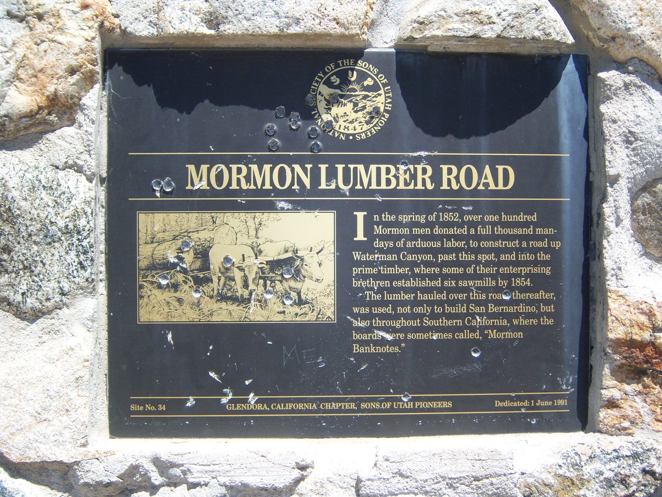 Mormon Road Historic Marker