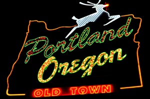 Portland Oregon White Stag Sign