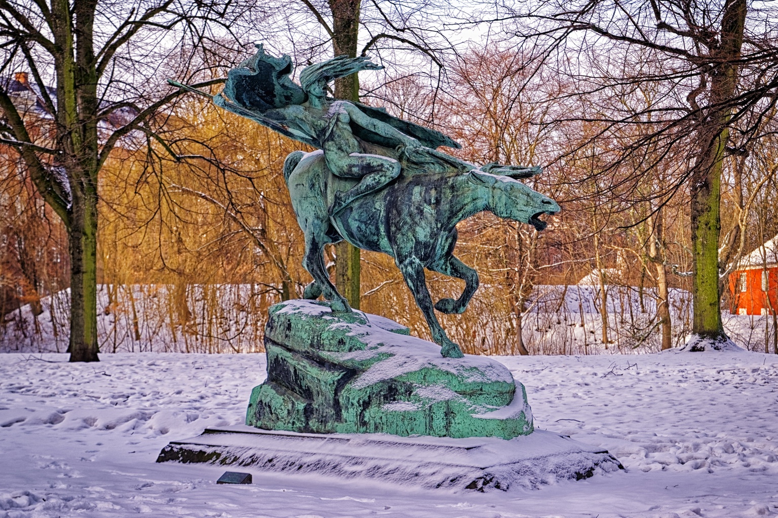 Valkyrie On Horse Statue