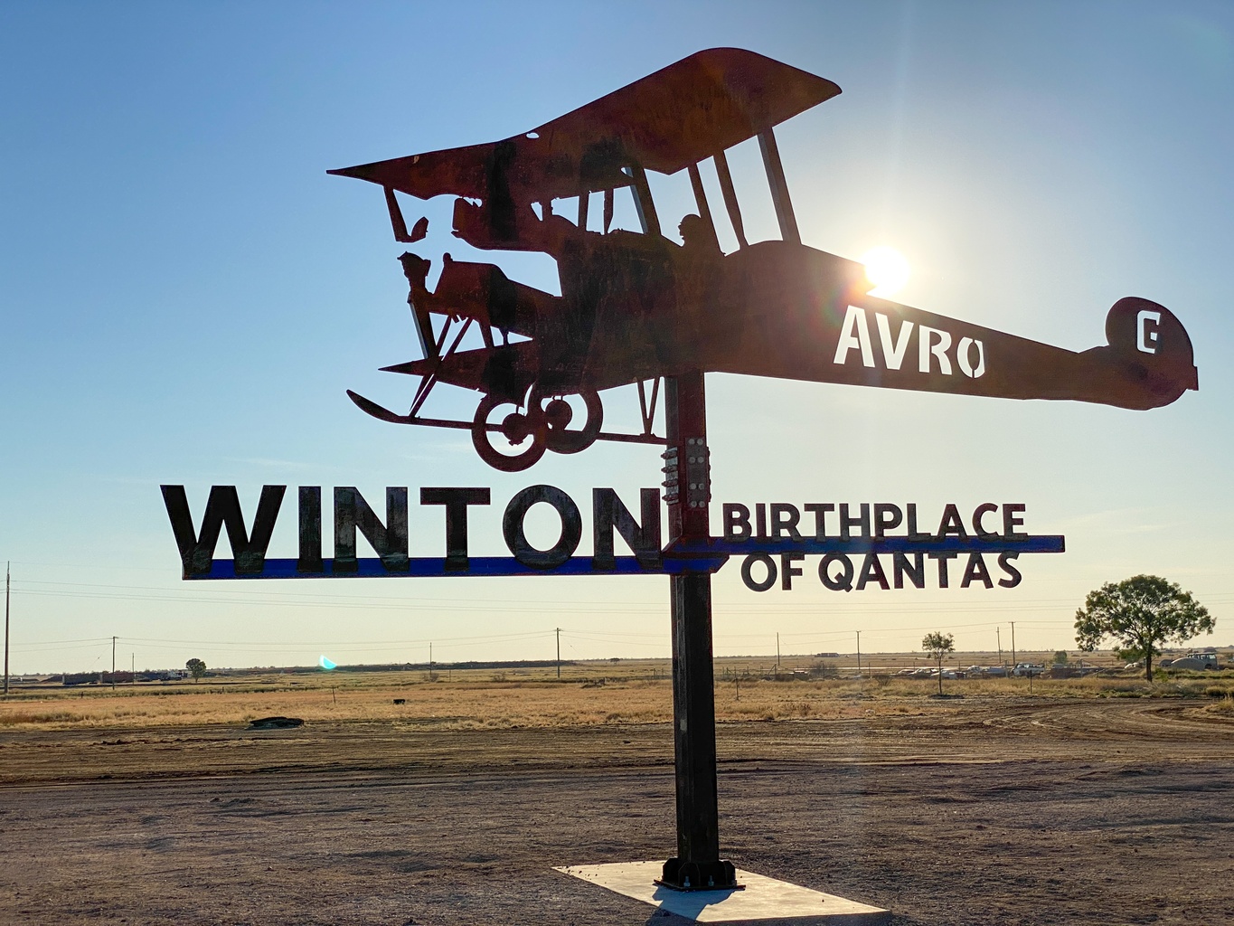 QANTAS Winton Origin Memorial Sign
