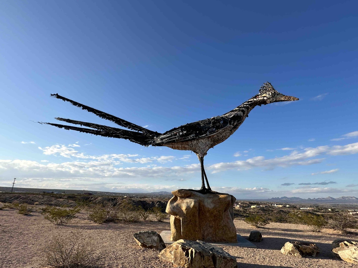 Recycled Roadrunner Sculpture