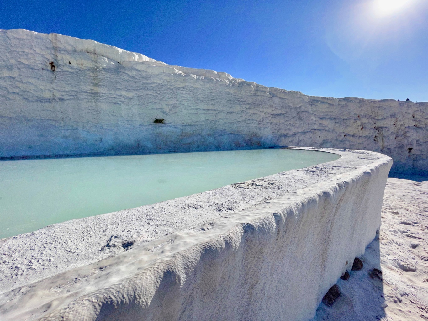 The magical white stone wonderland with effervescent bathing pools