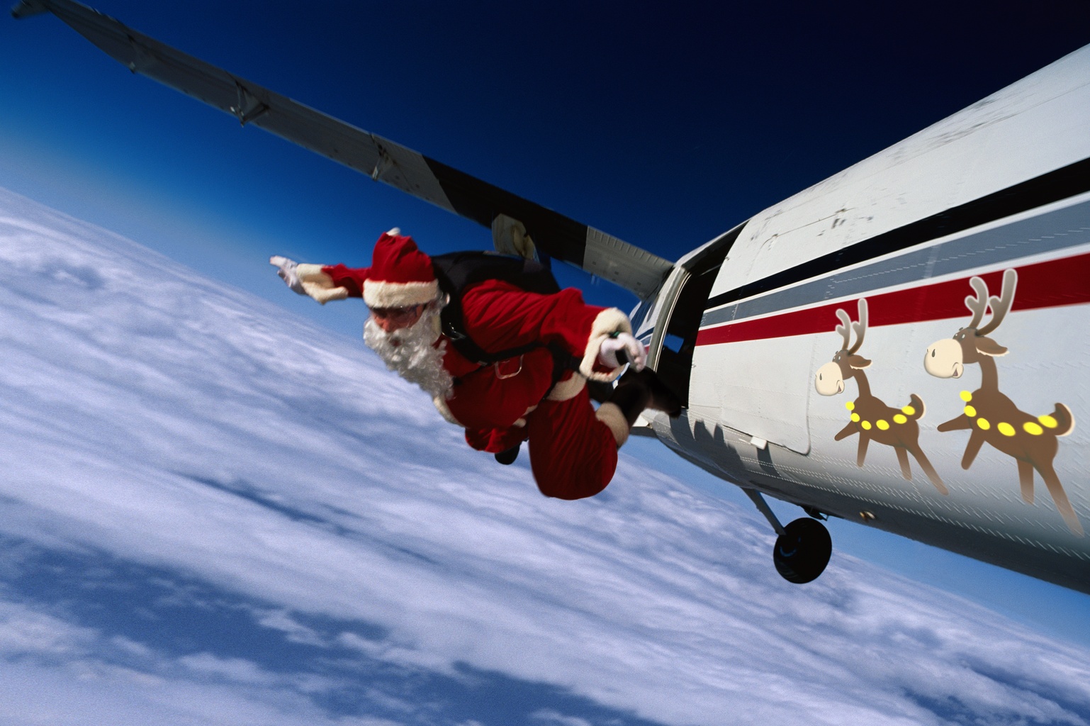 Skydiving Santa
